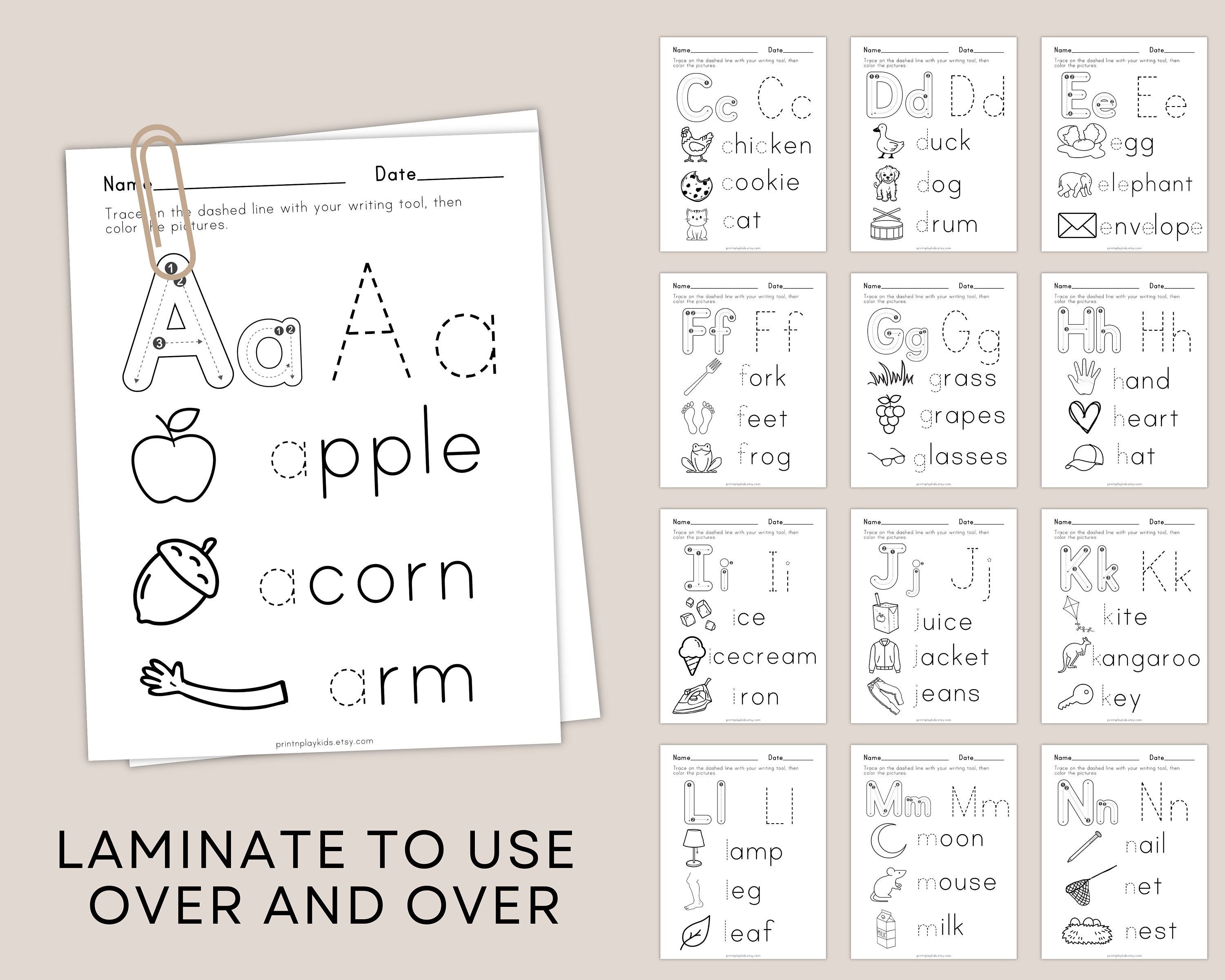 Instant Download Coloring Prek Worksheets Letters Writing Worksheet ABC ...