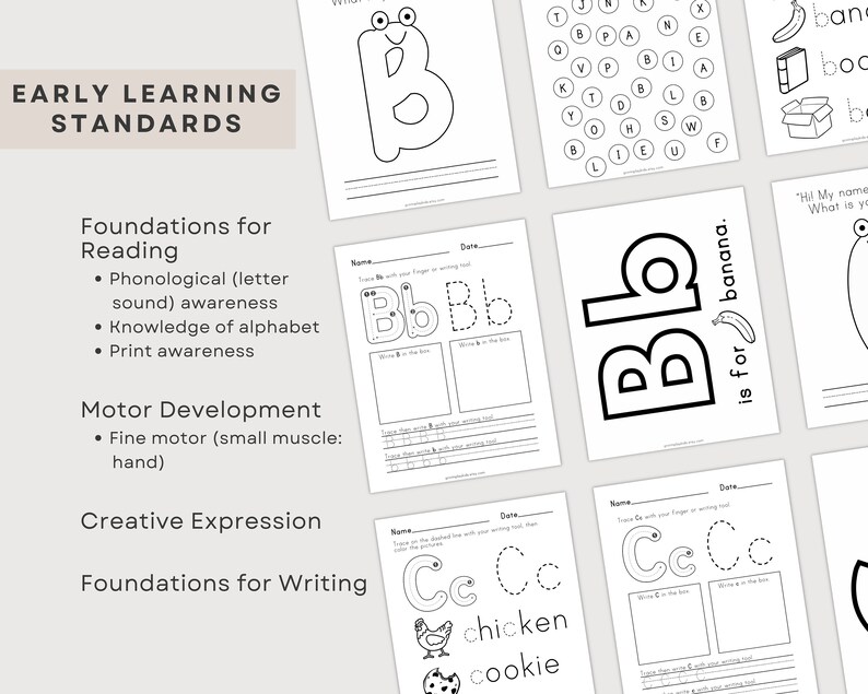 Instant Download Coloring Prek Worksheets Letters Writing Worksheet ABC ...