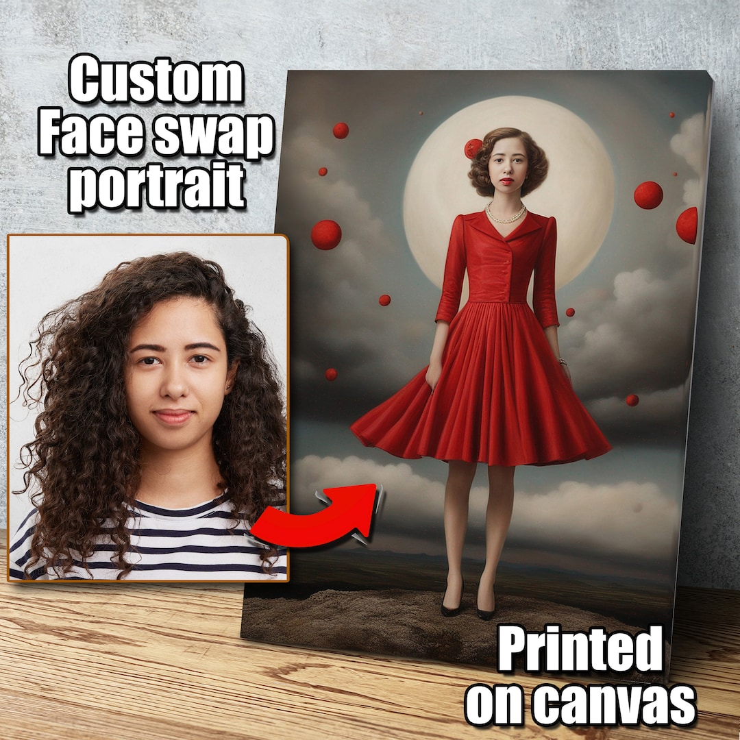 Personalized Face Swap Canvas Portrait Art - Custom Portrait From Your ...