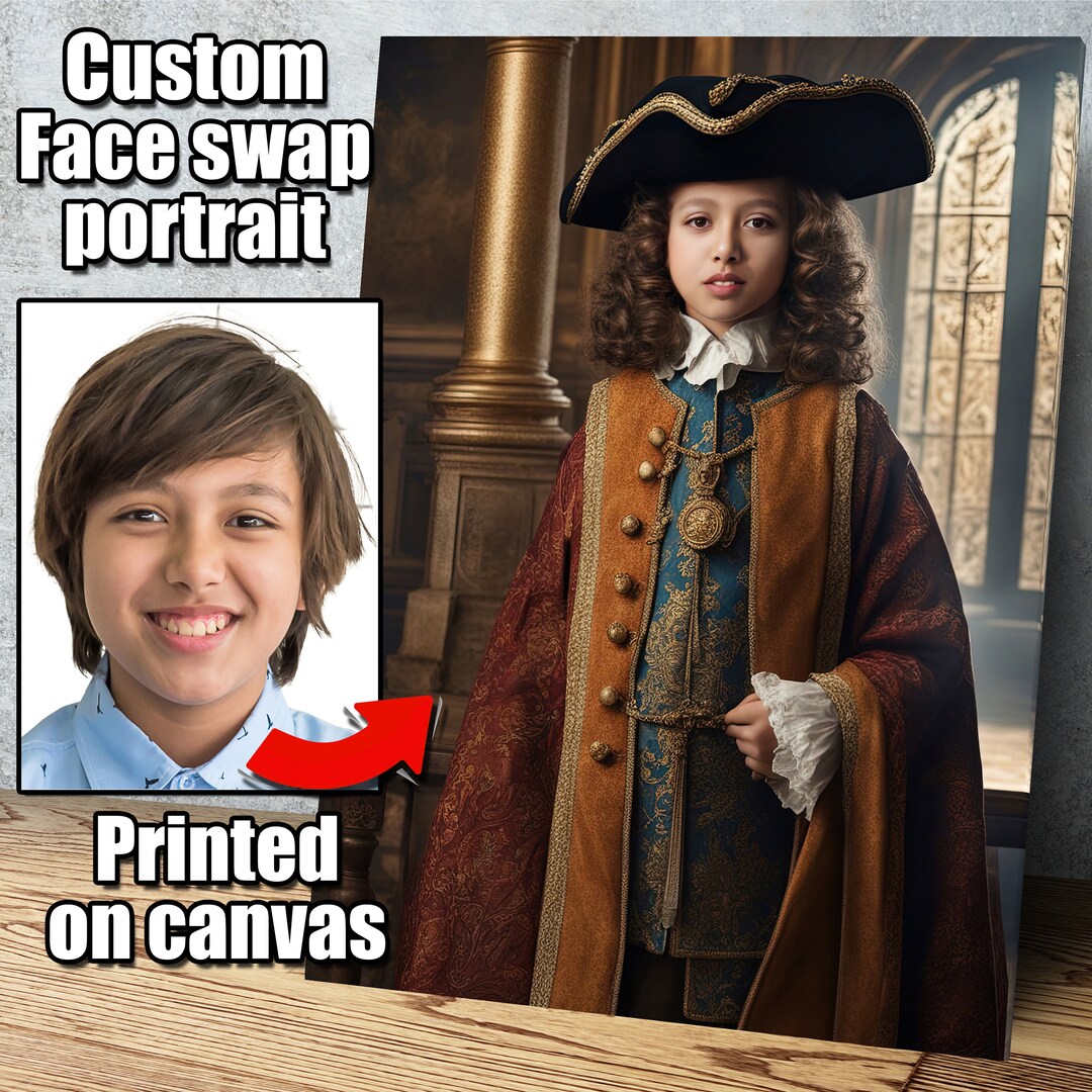 Kids Custom Royal Portrait Swap Transform Loved Ones Into - Etsy