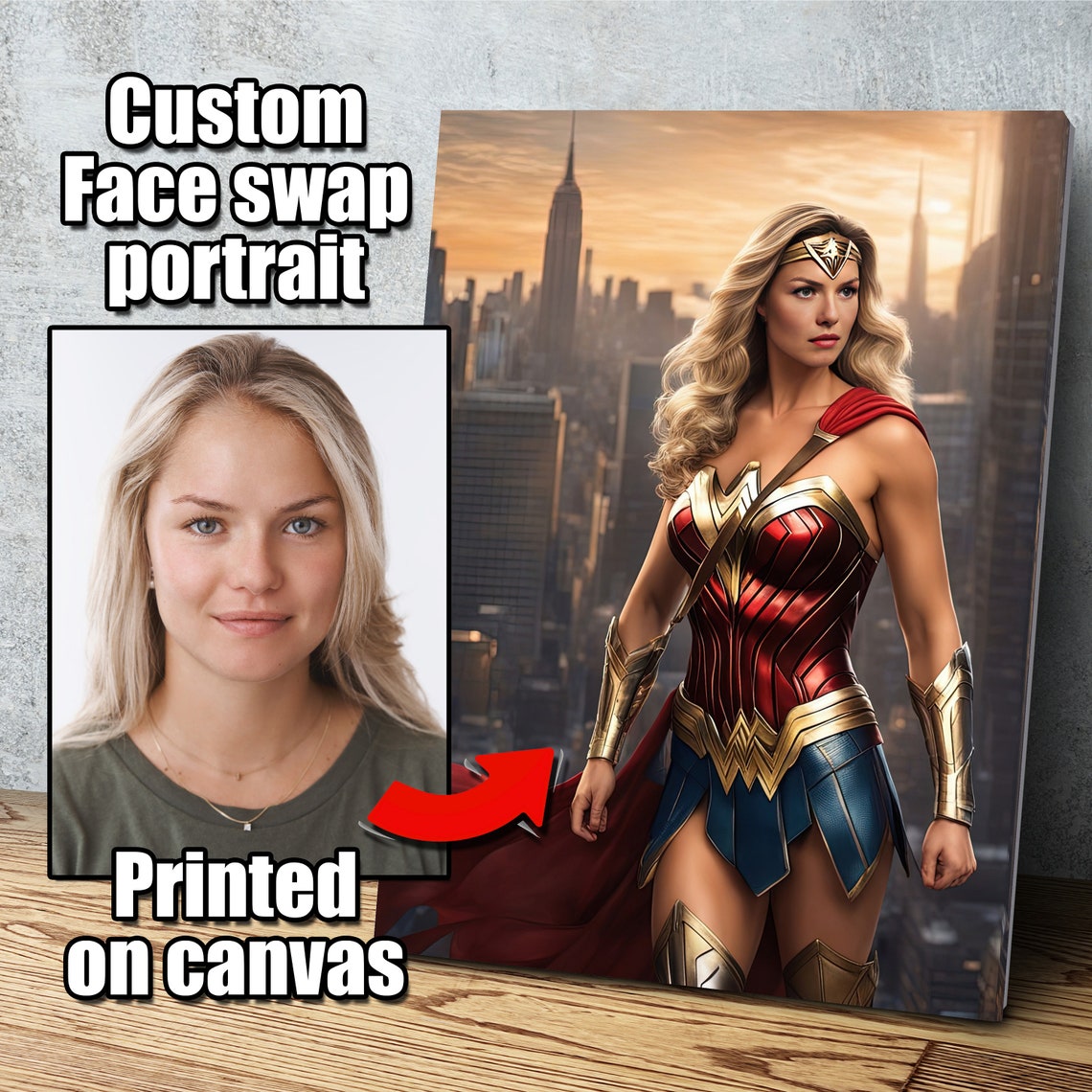 Your Face in Superhero Portrait Portraits for Any Occasion - Etsy