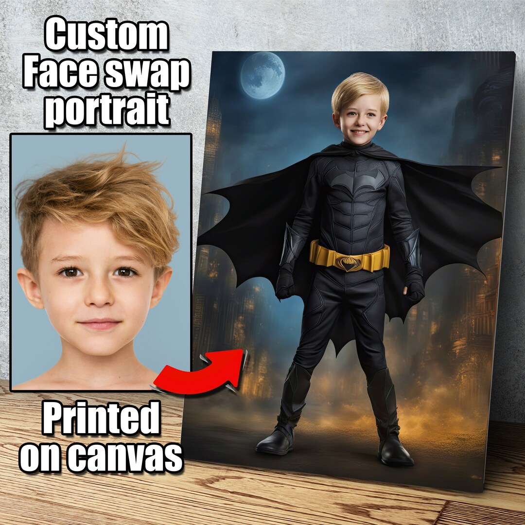 Personalized Superhero Portrait Canvas Print From Your Photo: Turn Your ...