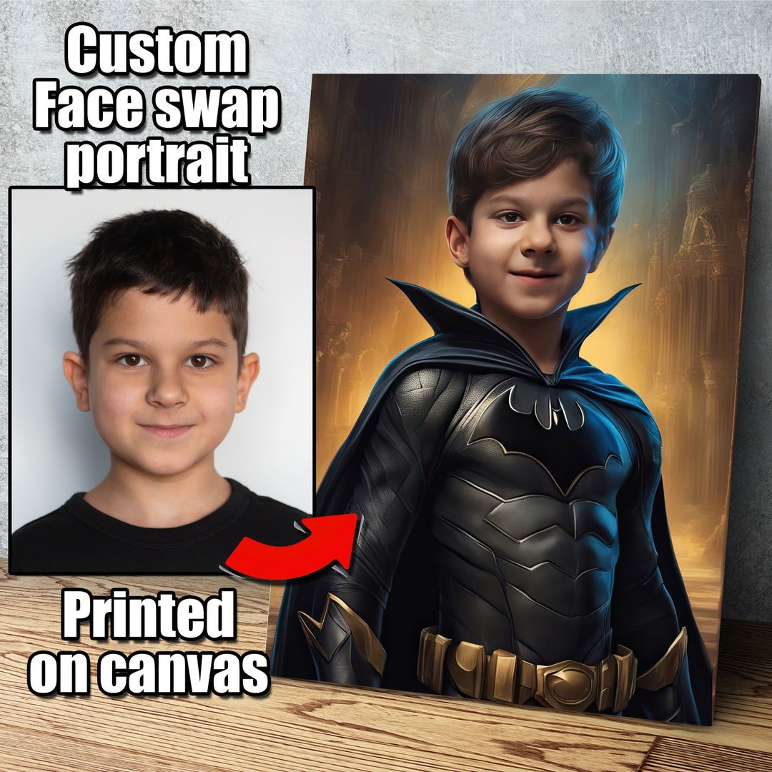 Custom Superhero Portrait Canvas Print From Your Photo Digital Download ...
