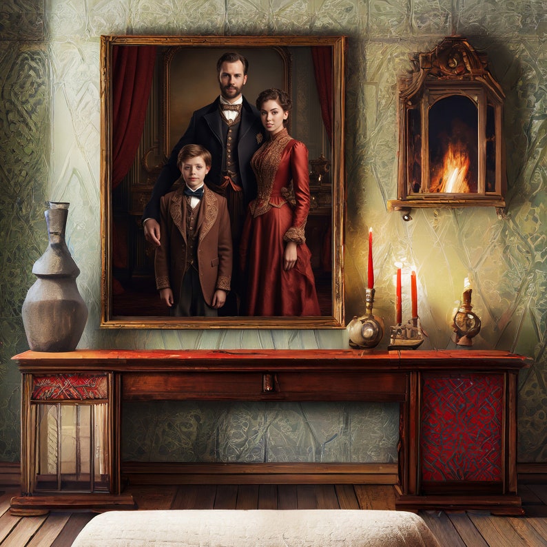 Custom Victorian Family Portrait Canvas Prints: Holiday Home Decor With ...