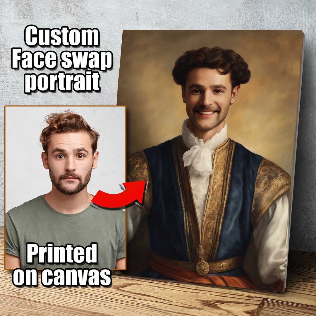 Custom Funny Face Swap Personalized Canvas Portrait Prints Unique ...