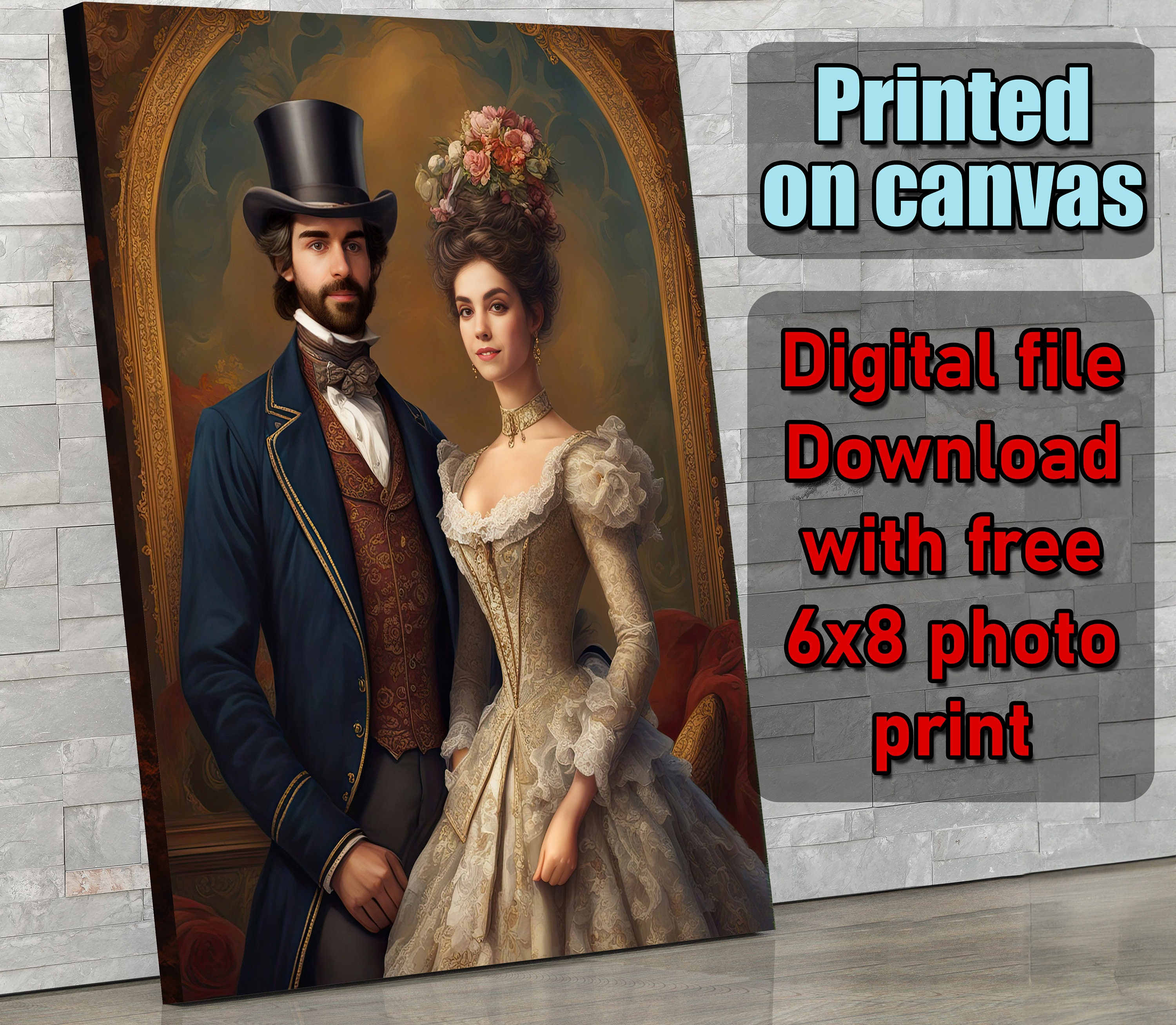 Royal and Victorian Couple Portrait From Your Photos: Holiday Home ...