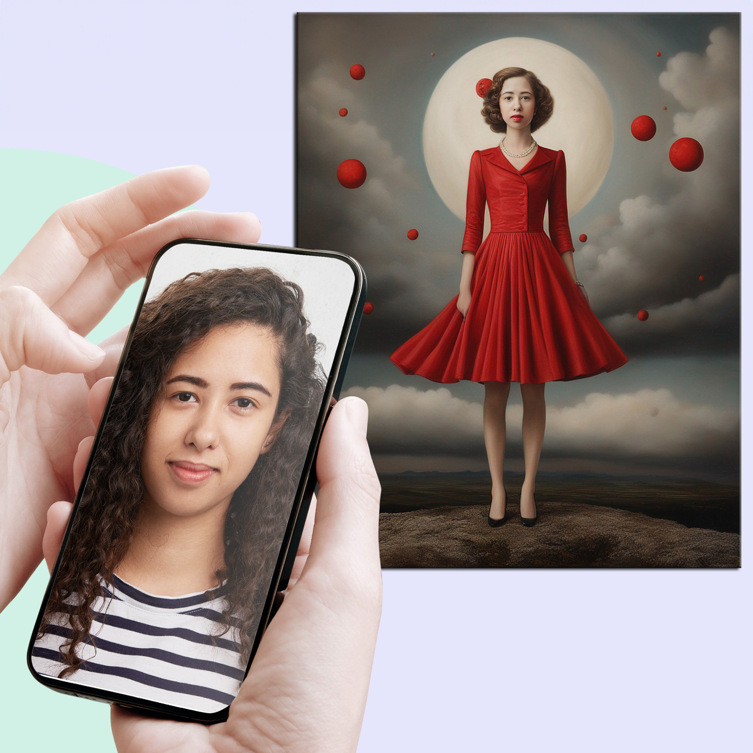 Personalized Face Swap Canvas Portrait Art - Custom Portrait From Your ...