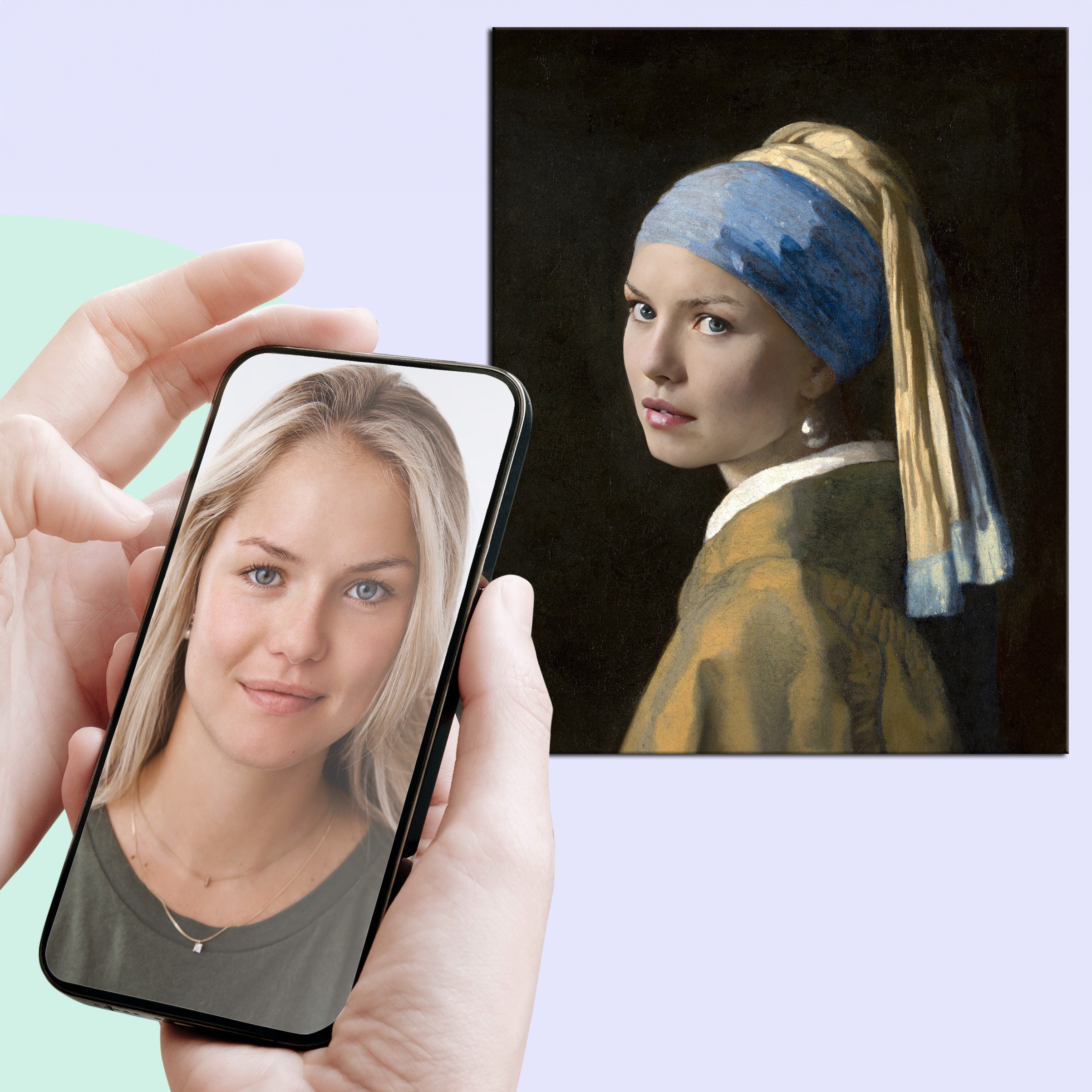 Personalized Face Swap Canvas Portrait Art - Your Face in to Famous ...