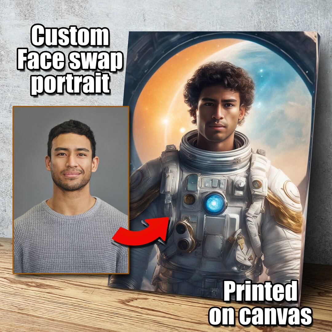 Custom Portrait Face Swap Canvas Wall Art Custom Funny Portraits With ...