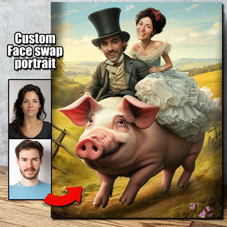 Funny Royal Face Swap Portrait: Custom Canvas Print Birthday Gift - Etsy