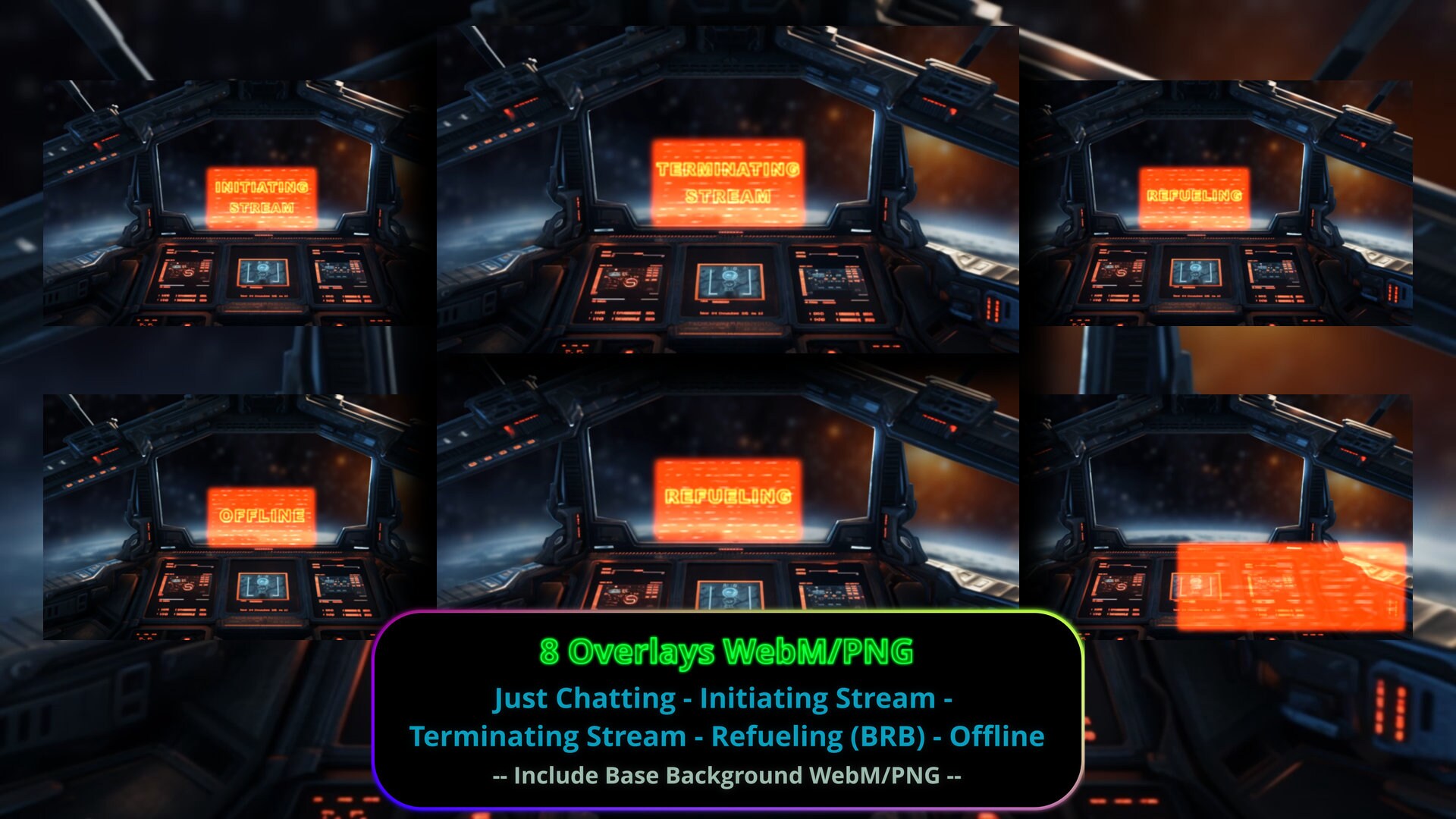 Galactic Voyage Streaming Overlay Package | Spaceship Cockpit Theme ...