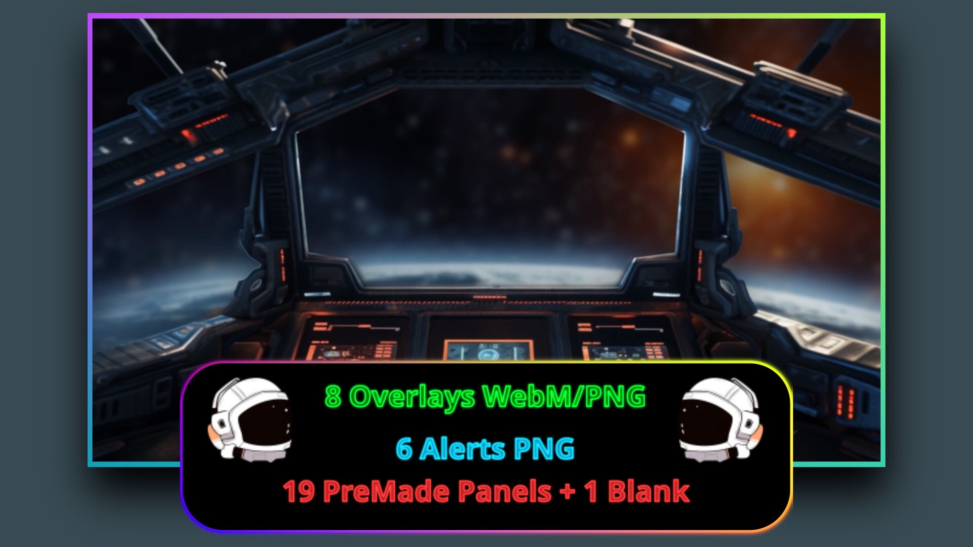 Galactic Voyage Streaming Overlay Package | Spaceship Cockpit Theme ...