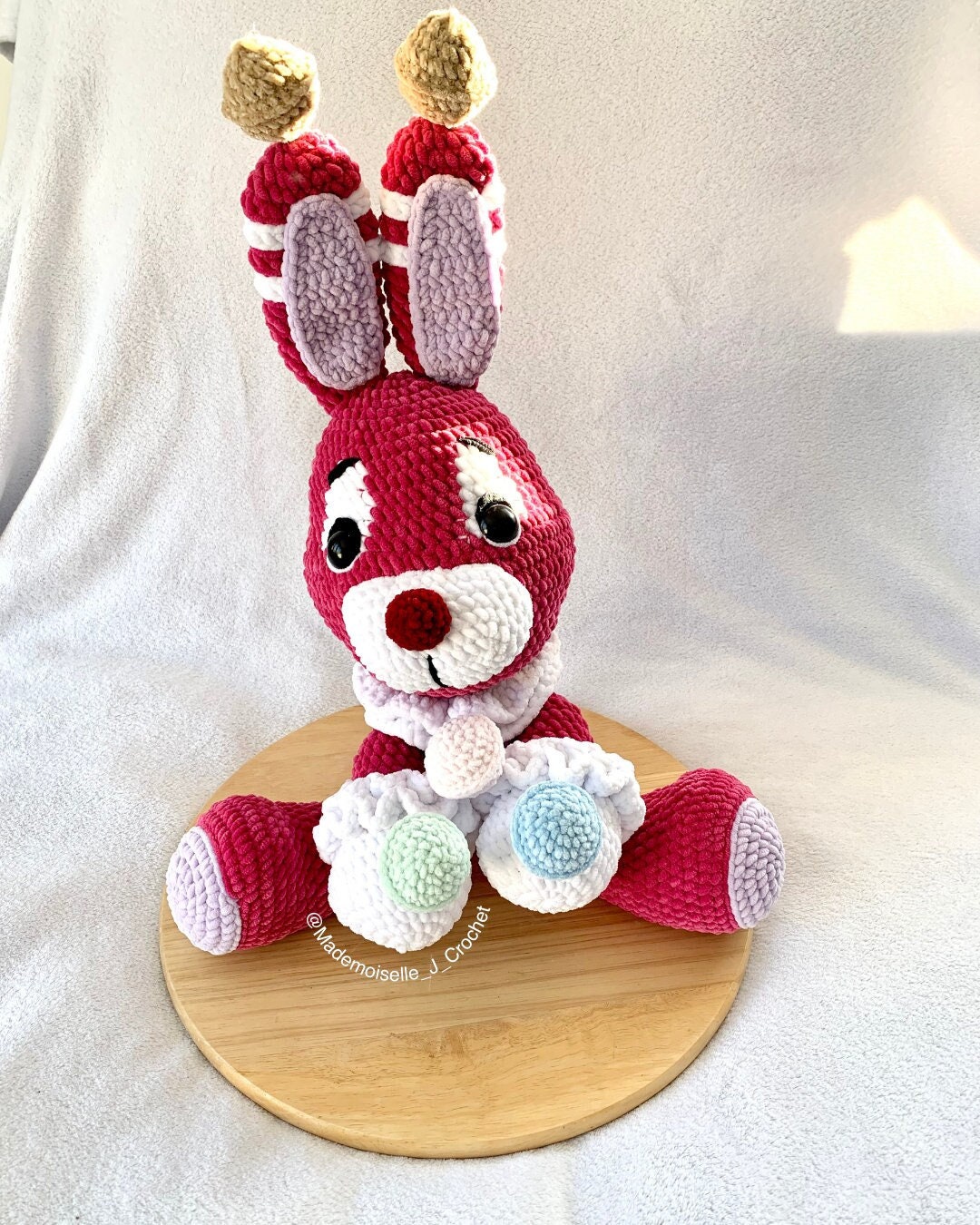 Big Rabbit Plushie, Stuffed Animal Circus Theme, Giant Amigurumi Rabbit ...