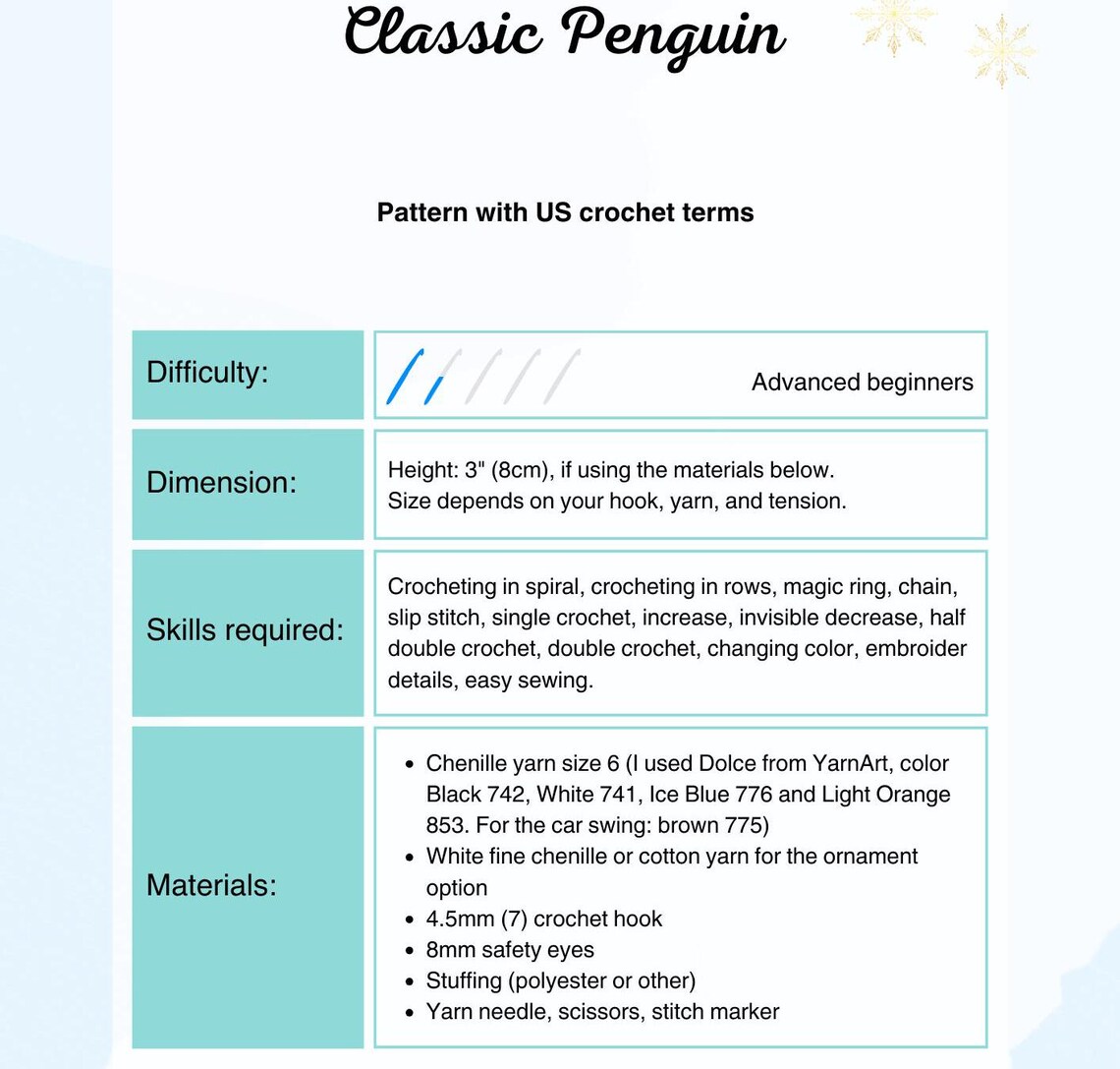 Penguin on a Swing, No Sew Crochet Pattern (digital PDF) - Etsy