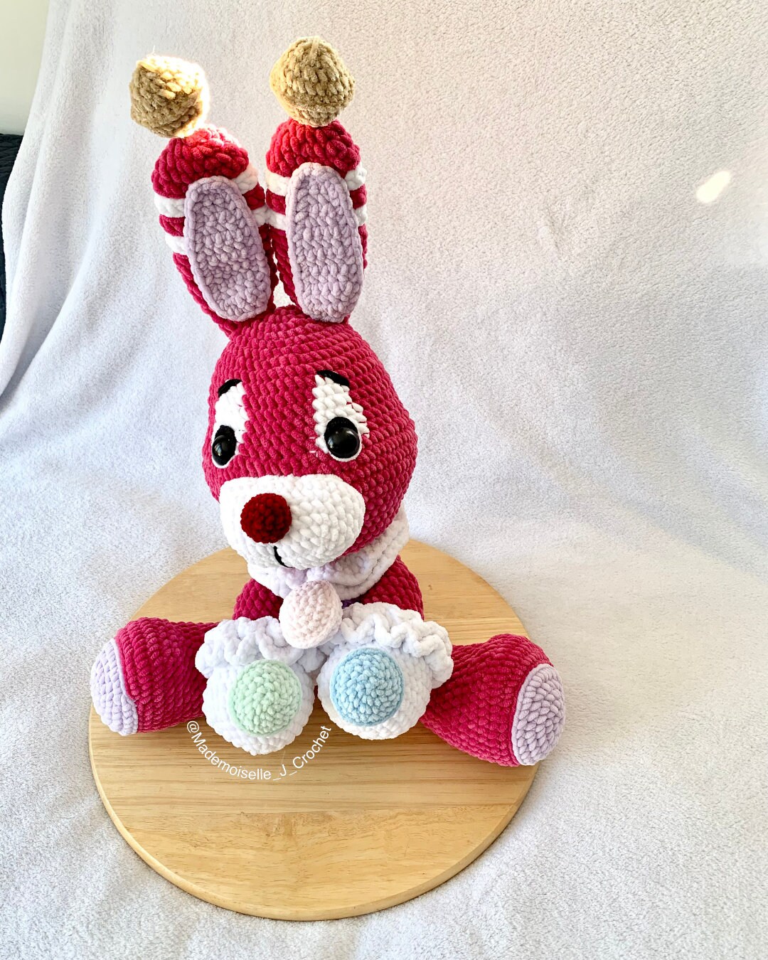 Big Rabbit Plushie Stuffed Animal Circus Theme Giant Amigurumi Rabbit ...