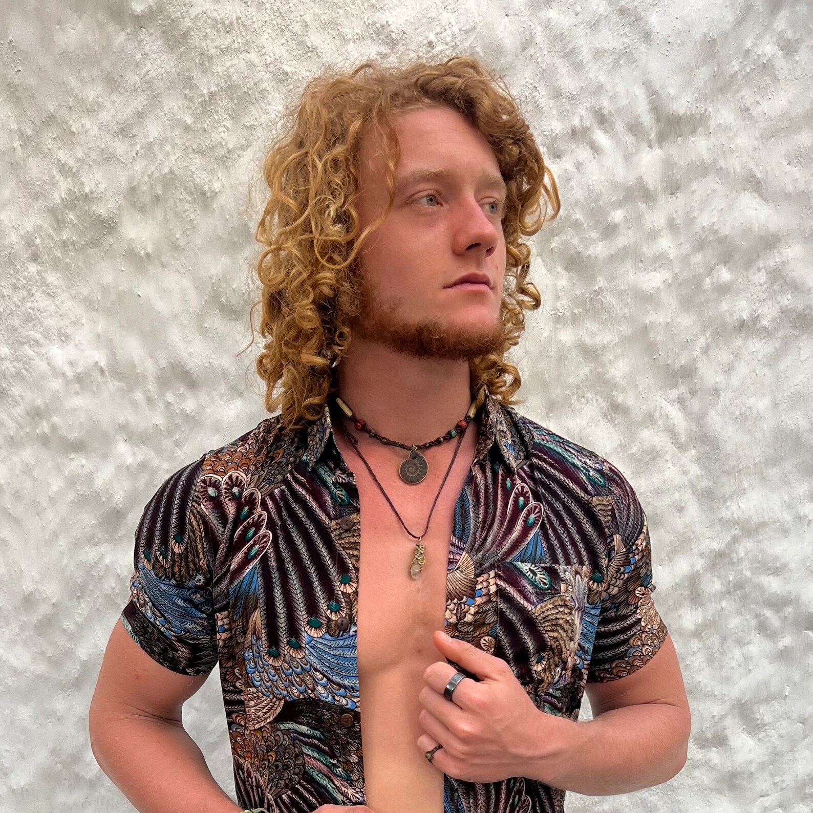 Mr. Peacock Blue - Handmade Boho Shirt for Men of Earth | Gift for Him ...