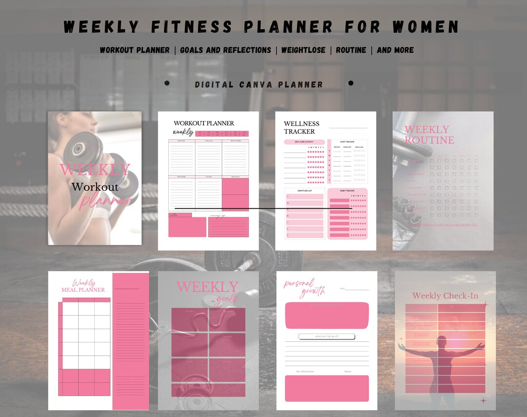 Pink Fitness Planner for Health Coach and Personal Trainer | Printable ...