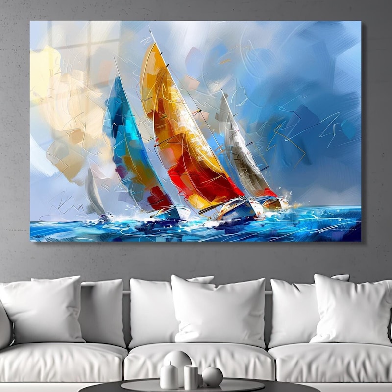 Glass and Metal Boat Art - Etsy