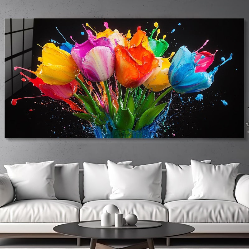 Large Colorful Art - Etsy