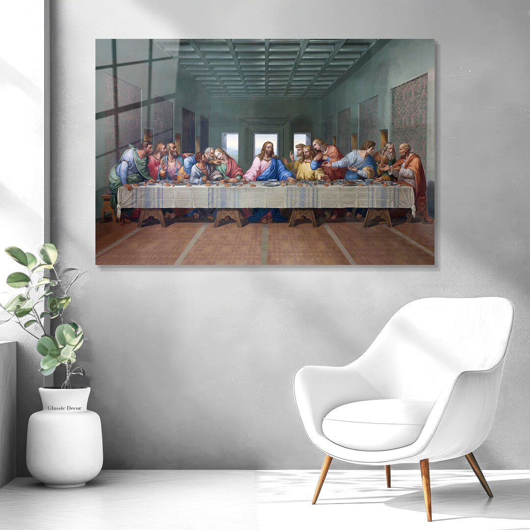 The Last Supper, Tempered Glass Wall Art, Renaissance Famous Painting ...