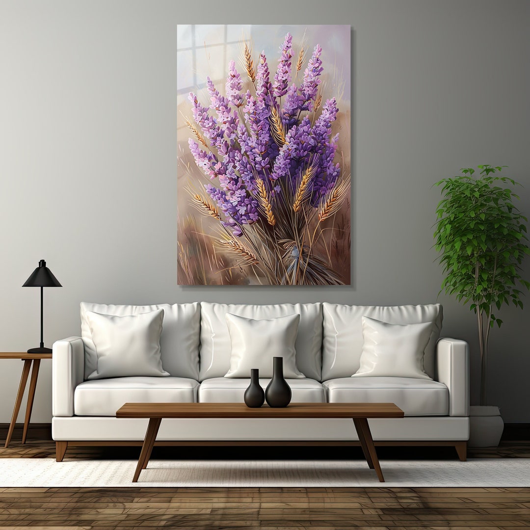 Purple Lavender Art Print, Farmhouse Wall Decor, Country Wall Art ...