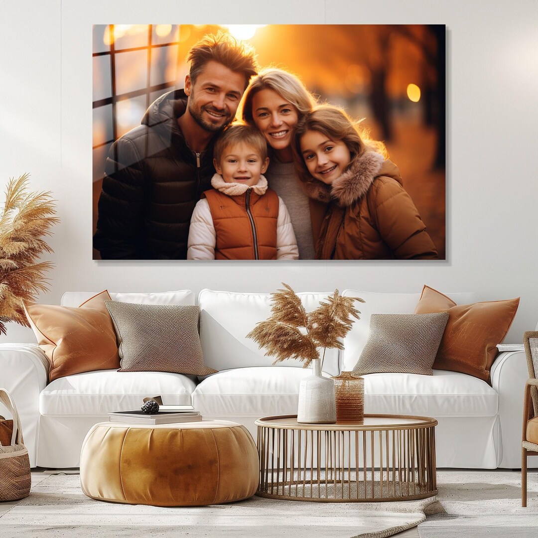 Custom Tempered Glass Family Photo Print, Personalized Wall Art - Etsy