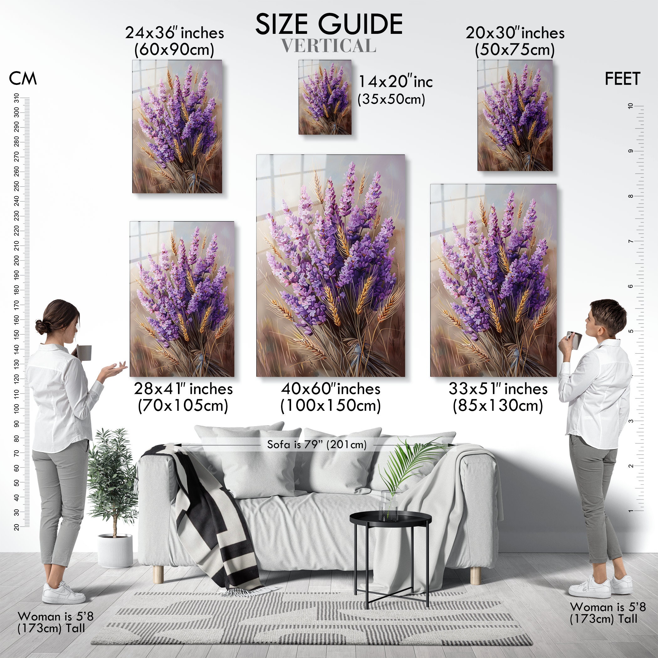 Purple Lavender Art Print, Farmhouse Wall Decor, Country Wall Art ...