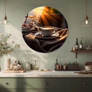 Coffee Wall Art, Cafe Decor, Kitchen Wall Decor, Tempered Glass ...