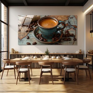 Kitchen Wall Decor, Coffee Wall Art, Cafe Decor, Tempered Glass ...