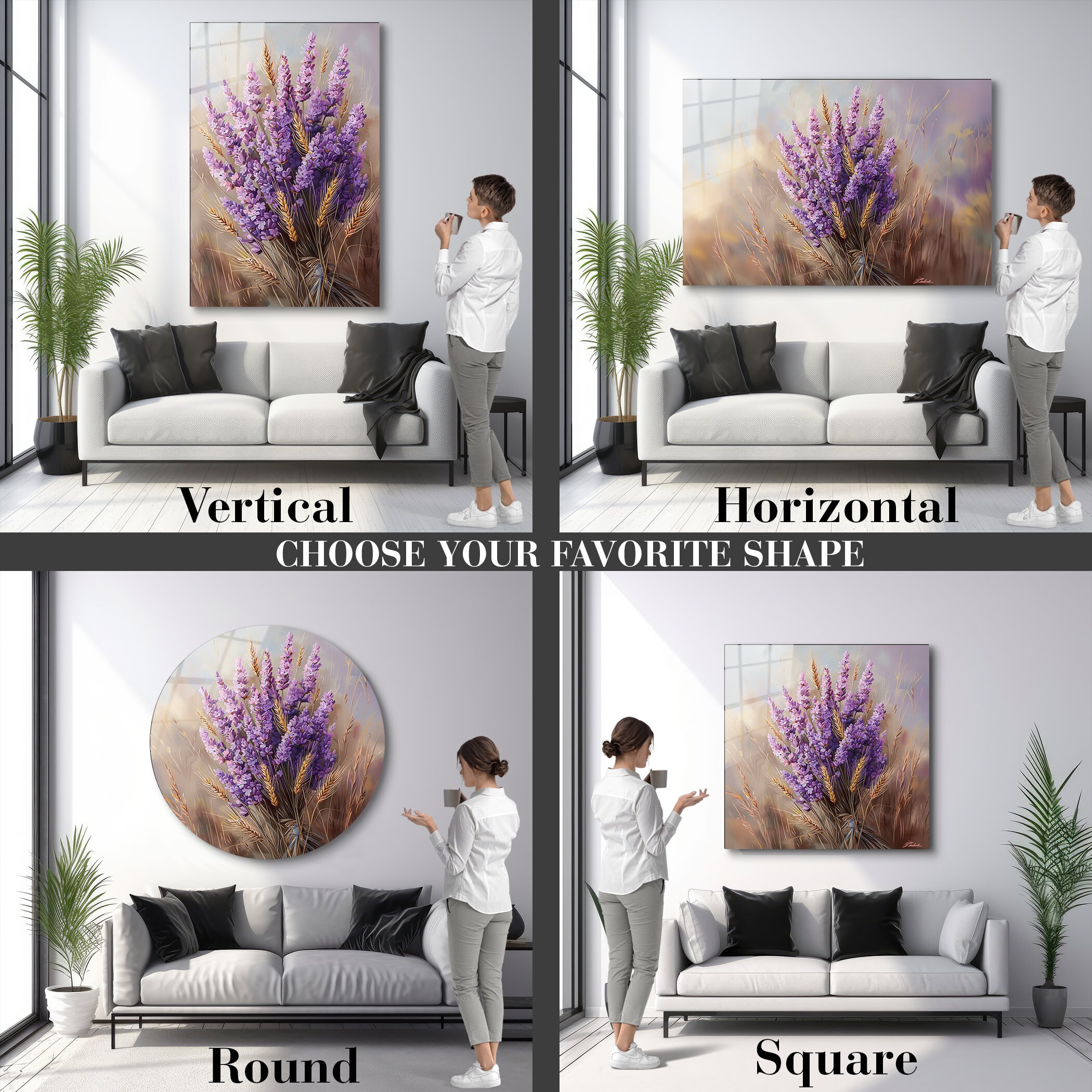 Purple Lavender Art Print, Farmhouse Wall Decor, Country Wall Art ...