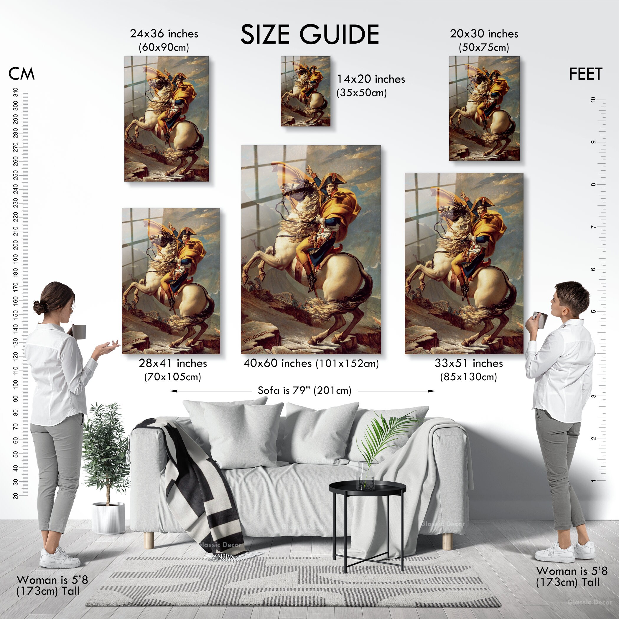 Napoleon Wall Art Decor, Tempered Glass, Napoleon Crossing the Alps ...