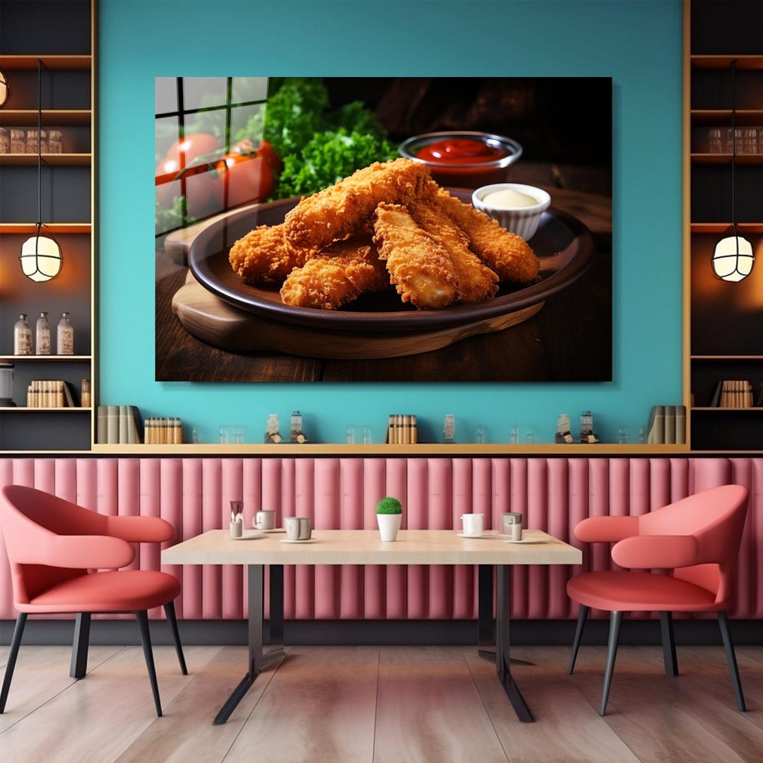 Fried Chicken Wall Art Decor, Dining Room Wall Art, Kitchen Wall Art ...