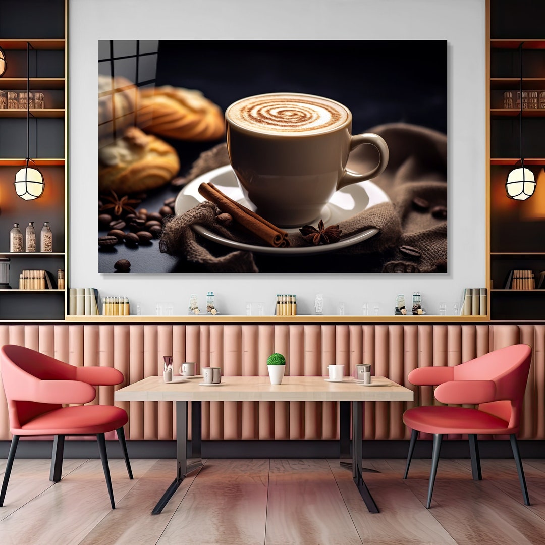 Coffee Wall Art, Cafe Decor, Kitchen Wall Decor, Tempered Glass ...