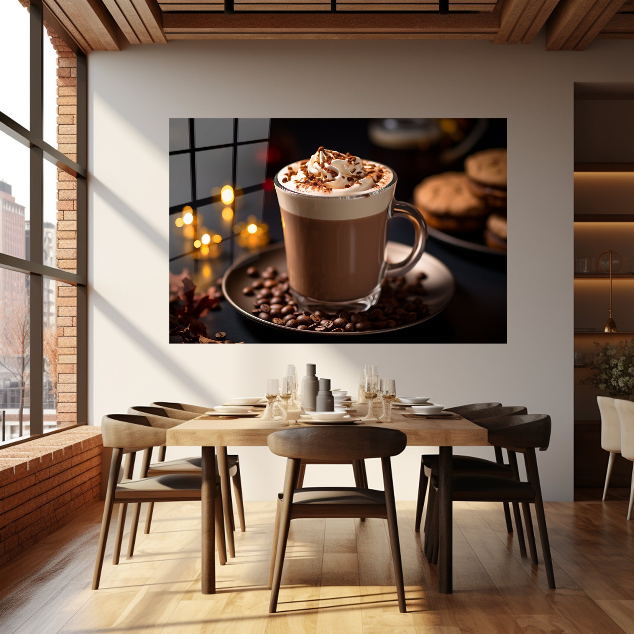 Cafe Wall Art Decor, Cafe Wall Hanging, Cappuccino Print, Kitchen Wall ...