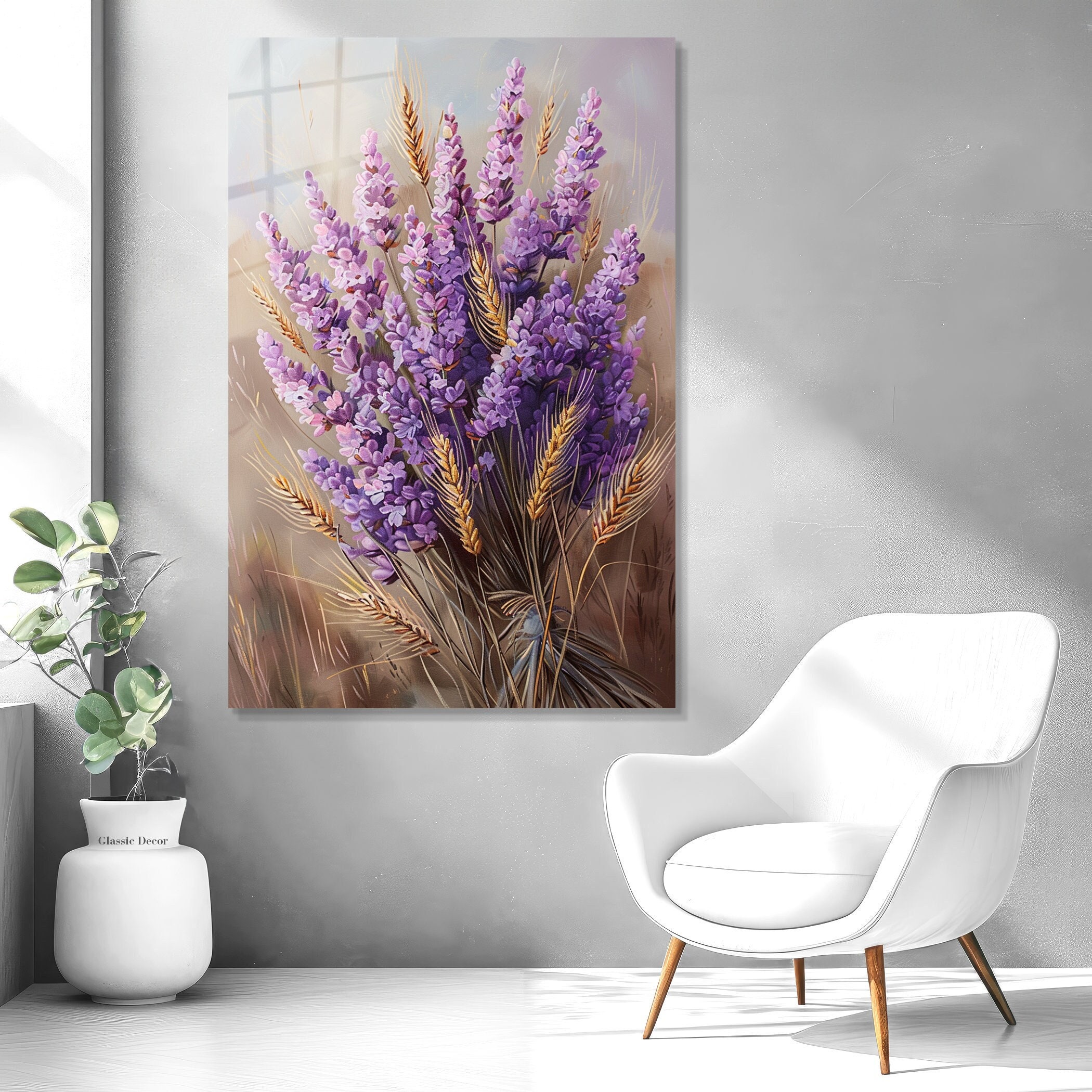Purple Lavender Art Print, Farmhouse Wall Decor, Country Wall Art ...