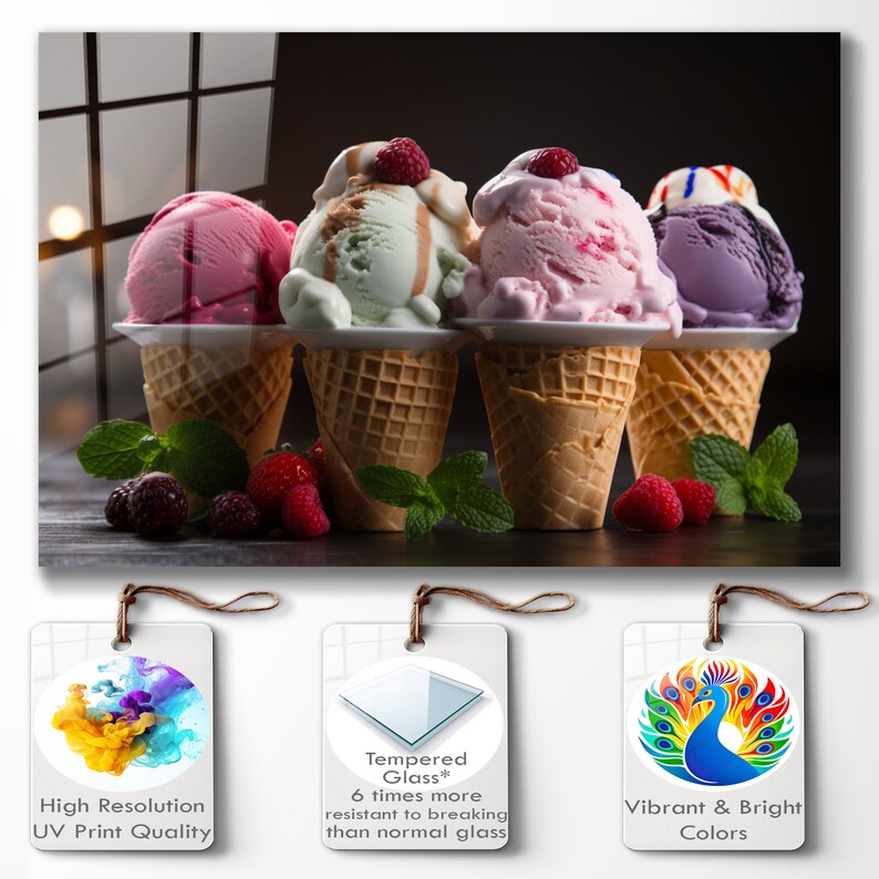 Ice Cream Wall Art Decor, Ice Cream Wall Print, Bedroom Decor, Kitchen ...