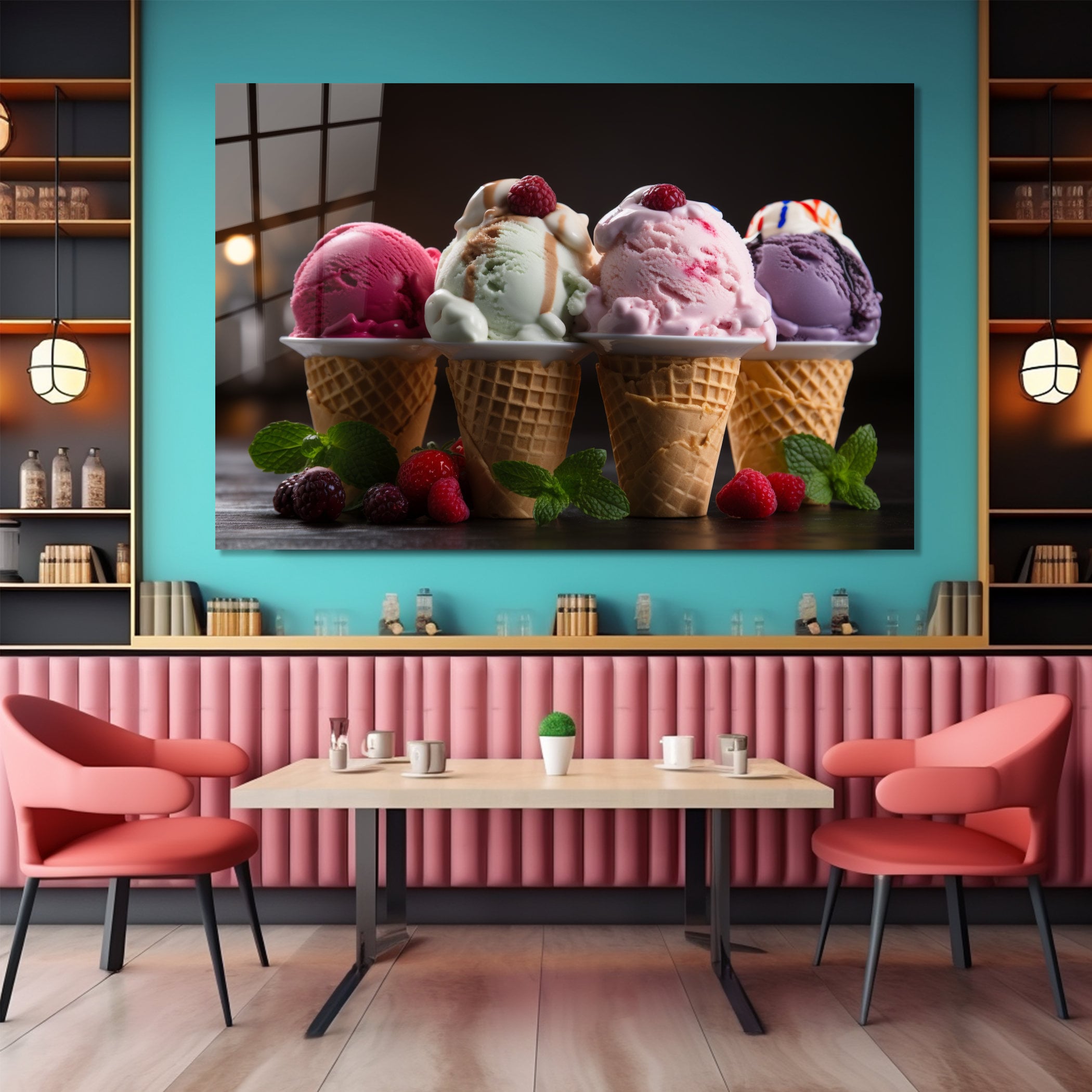 Ice Cream Wall Art Decor, Ice Cream Wall Print, Bedroom Decor, Kitchen ...