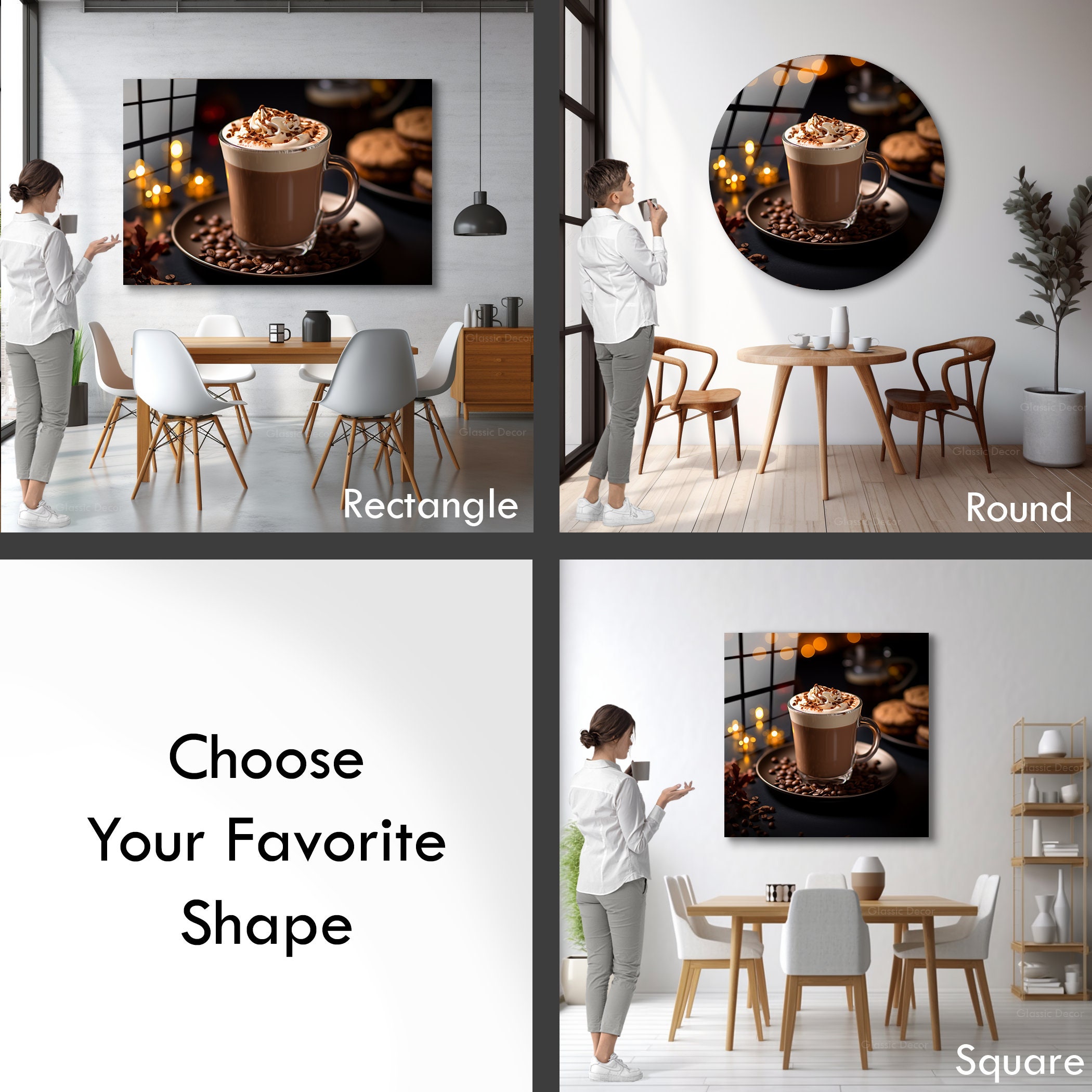 Cafe Wall Art Decor, Cafe Wall Hanging, Cappuccino Print, Kitchen Wall ...