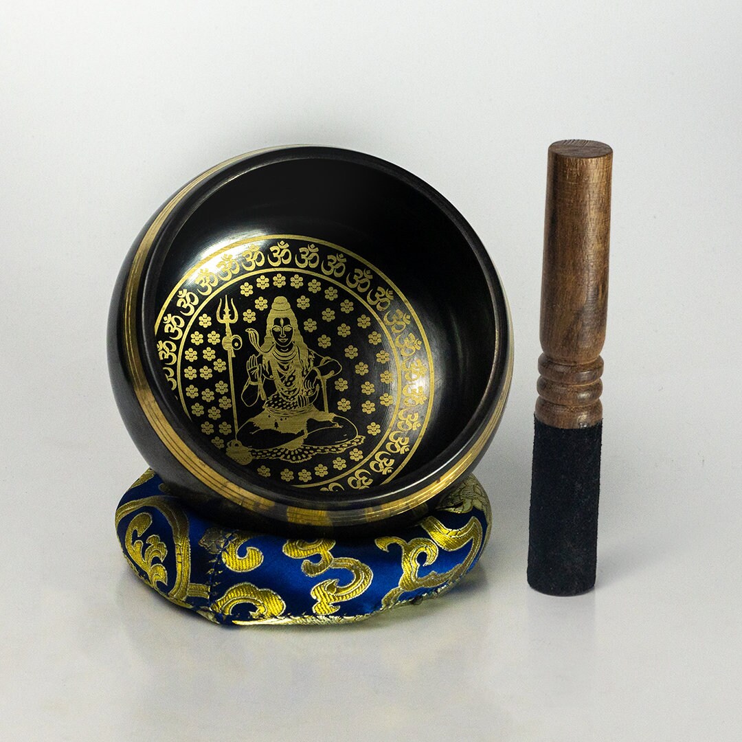 5” Hand-etched Tibetan Singing Bowl - Shiva Design - Sound Healing ...