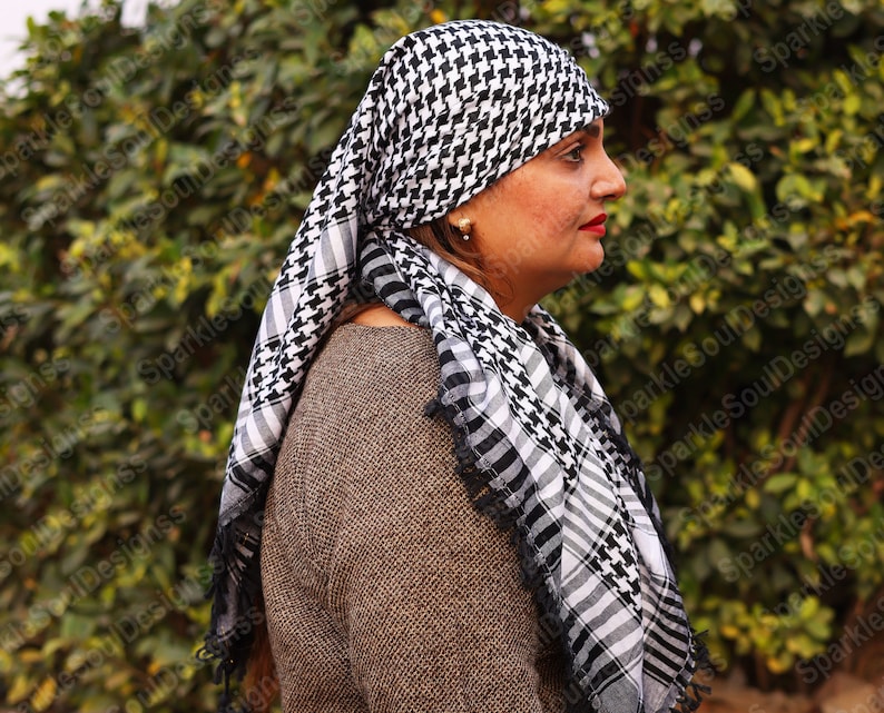 Keffiyeh Palestine Shemagh Scarf, Arafat Hatta Arab Style Shemagh ...