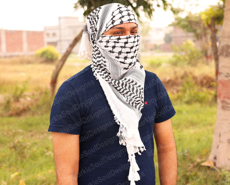 Palestine Shemagh Keffiyeh Scarf, Arab Style Palestinian Keffiyeh ...