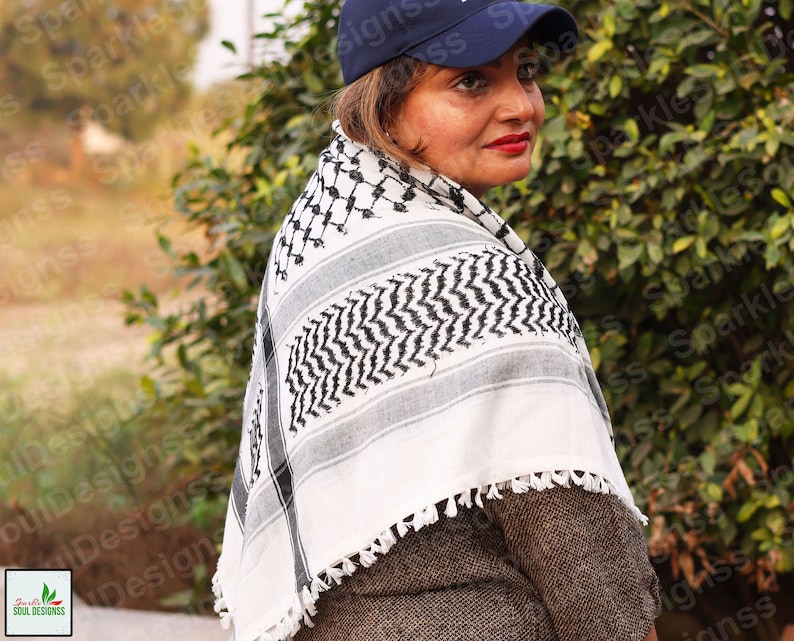 Shemagh Keffiyeh Palestine Scarf, Traditional Palestinian Cotton ...