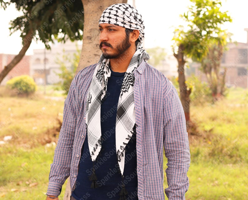 Palestine Shemagh Keffiyeh Scarf, Arab Style Palestinian Keffiyeh ...