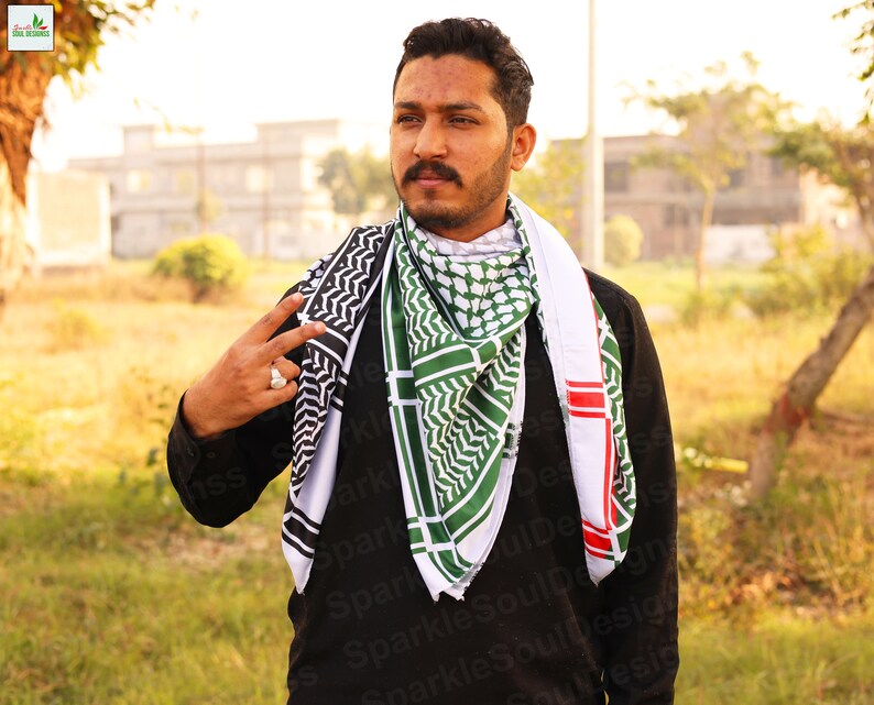 Traditional Printed Palestinian Keffiyeh, Arab Keffiyeh Palestine Scarf ...