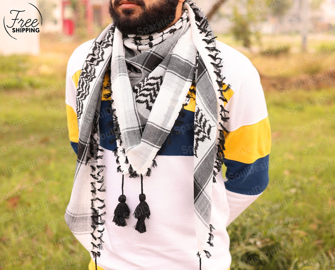Arab Keffiyeh Palestine Scarf, Vintage Traditional Palestinian Keffiyeh ...