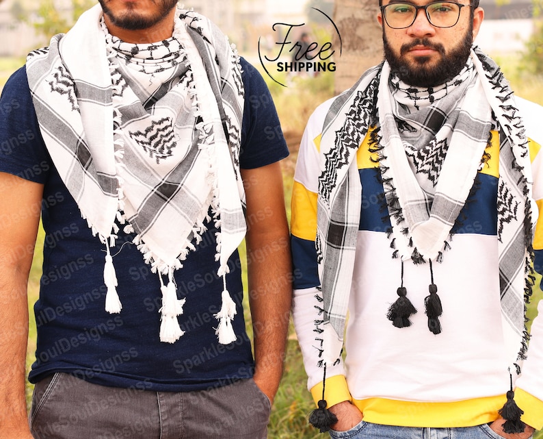 Palestine Shemagh Keffiyeh Scarf, Arab Style Palestinian Keffiyeh ...