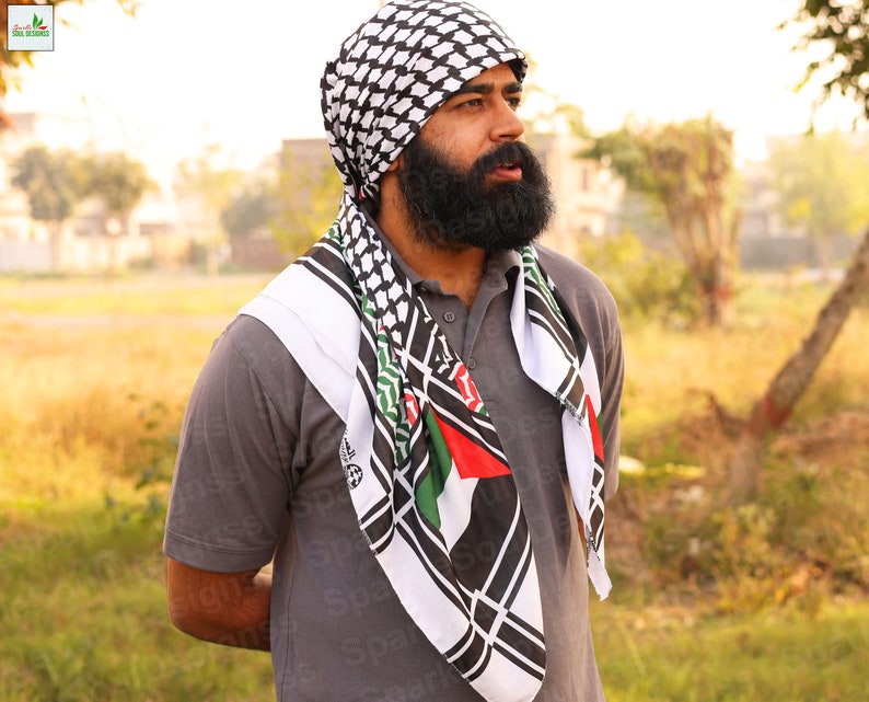Traditional Printed Palestinian Keffiyeh, Arab Keffiyeh Palestine Scarf ...