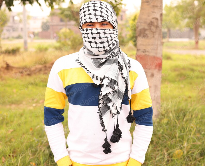 Palestine Shemagh Keffiyeh Scarf, Arab Style Palestinian Keffiyeh ...