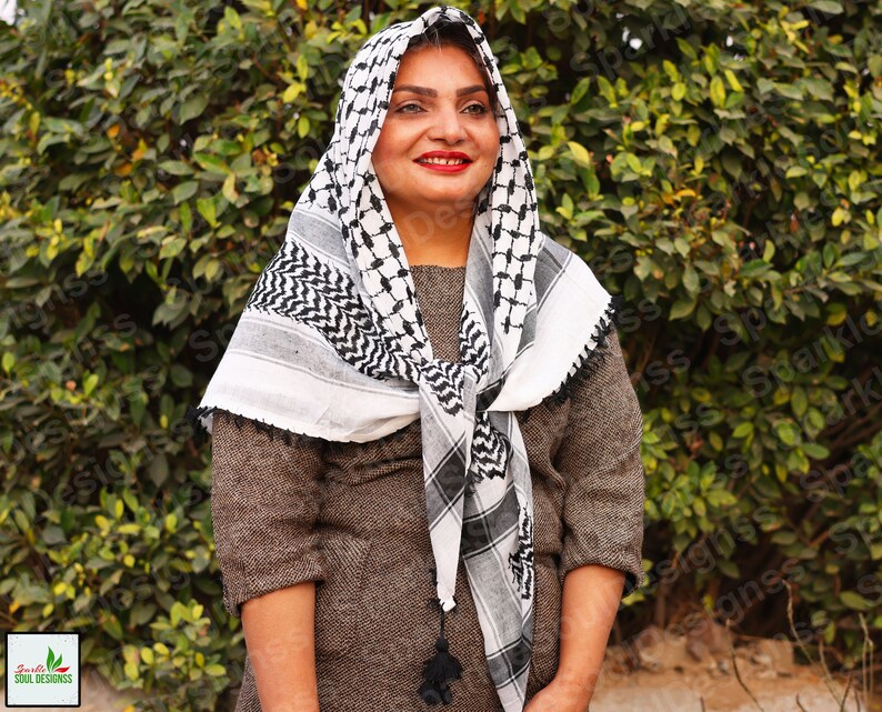 Shemagh Keffiyeh Palestine Scarf, Traditional Palestinian Cotton ...