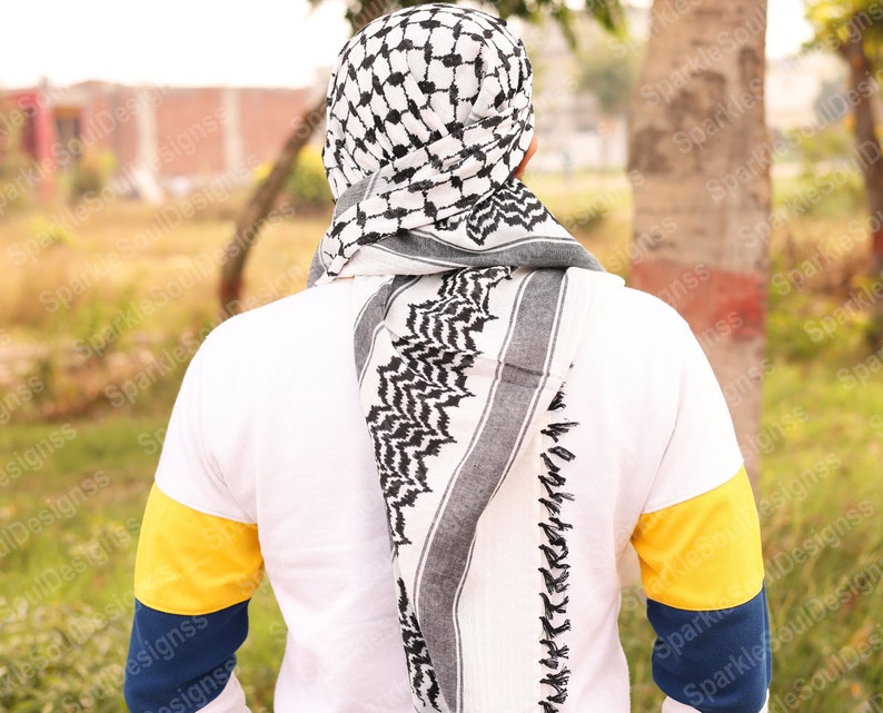 Palestine Shemagh Keffiyeh Scarf, Arab Style Palestinian Keffiyeh ...